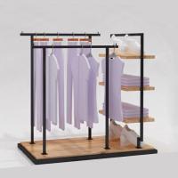 China Modern Metallic Clothing Hanger Floor Display Racks for Boutique Stores for sale