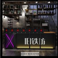 China Commercial Furniture Powder Coated Black Metal Small Desk Counter for Salon Reception for sale