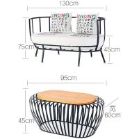 China Outdoor Living Room Furniture 3Piece Iron Coffee Table Set with Modern Round Design for sale
