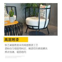 China Outdoor Living Room Furniture 3Piece Iron Coffee Table Set with Modern Round Design for sale