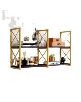 China 2 Tiers Golden Wooden Floating Wall Mount Shelves for Bedroom Moon Nordic Wall Shelf for sale