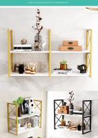 China 2 Tiers Golden Wooden Floating Wall Mount Shelves for Bedroom Moon Nordic Wall Shelf for sale