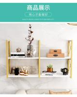China 2 Tiers Golden Wooden Floating Wall Mount Shelves for Bedroom Moon Nordic Wall Shelf for sale
