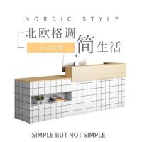 China Office Furniture Salon Reception Desk with Fast Checkout Counter and Wood Style PANEL for sale