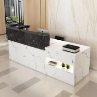 China Office Furniture Salon Reception Desk with Fast Checkout Counter and Wood Style PANEL for sale