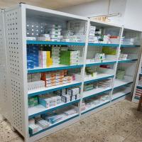 China Double-sided Metal Shelving Rack for Medical Shop Storage Capacity 380kg Metal Storage for sale