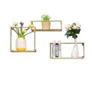 China 3 Pcs Metal Floating Wall Shelves for Modern Living Room Wall Mount Decorations for sale