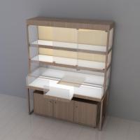 China Luxury Wood Display Cabinets with Tempered Glass Doors 1800*1800*2000mm Luxury Style for sale