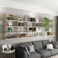 China PU Leather Cover 4 Tiers Design Floating Wall Mounted Shelves for Livingroom Furniture for sale