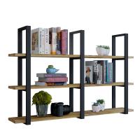 China Multi-Purpose Metal and Bamboo Wall Mount Shelves for Living Room for sale