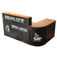 China Commercial Furniture Metal Front Desk Counter for Coffee Shops Reception for sale
