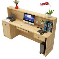 China Metal Reception Desk for Simple Front Wooden Cashier Hotel Right-Angled Counter Table for sale