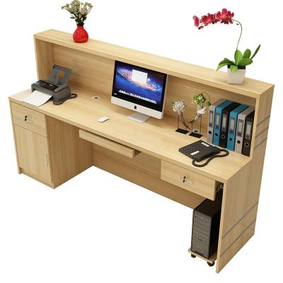 China Metal Reception Desk for Simple Front Wooden Cashier Hotel Right-Angled Counter Table for sale