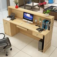 China Metal Reception Desk for Simple Front Wooden Cashier Hotel Right-Angled Counter Table for sale