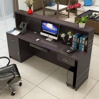 China Metal Reception Desk for Simple Front Wooden Cashier Hotel Right-Angled Counter Table for sale