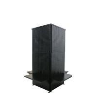 China Supermarket Rack Custom Made Pegboard Shelf with 4 Rotating Sides and Movable Panels for sale