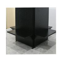 China Supermarket Rack Custom Made Pegboard Shelf with 4 Rotating Sides and Movable Panels for sale