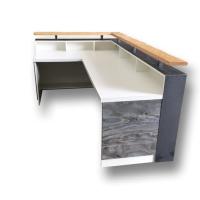 China Wooden L Shape Check Out Counter for Office Reception Desk Customized Design for sale