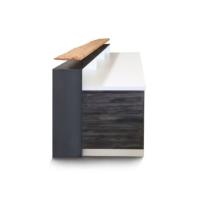 China Wooden L Shape Check Out Counter for Office Reception Desk Customized Design for sale