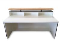 China Wooden L Shape Check Out Counter for Office Reception Desk Customized Design for sale