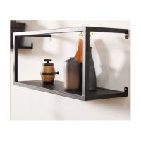 China PU Leather Cover Modular Wrought Iron Metal Floating Wall Shelves for Home Decorative for sale