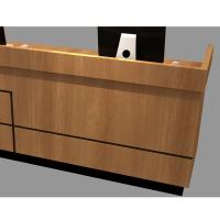 China LED Antique Reception Counter Desk Solid Wood Table for Beauty Salon Checkout Counter for sale