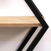 China 3 Tiers Metal Wooden Diamond MDF E1 Wall Floating Square Shelves for Stylish Display for sale