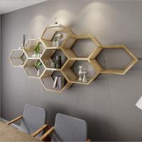 China Contemporary Design Style Metal Hexagon Wall Shelf for Wall Mount Storage for sale