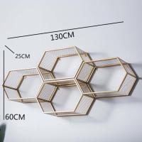 China Contemporary Design Style Metal Hexagon Wall Shelf for Wall Mount Storage for sale