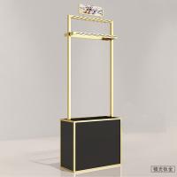 China Free Golden Clothing Store Belt Display Stand Supermarket Rack Design for Retail Shops for sale