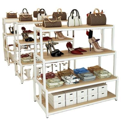China Supermarket Bag Waterfall Display Stand Fixture with 4 Tiers Metal Rack for sale