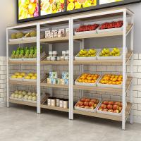 China PU Leather Cover Material Vegetable Display Rack Stand for Grocery Store Modern Design for sale