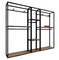 China PU Leather Cover Material Clothing Shop Retail Display Rack with Fabric Roll Stands for sale