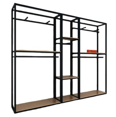 China PU Leather Cover Material Clothing Shop Retail Display Rack with Fabric Roll Stands for sale