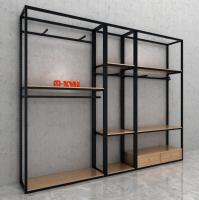 China PU Leather Cover Material Clothing Shop Retail Display Rack with Fabric Roll Stands for sale