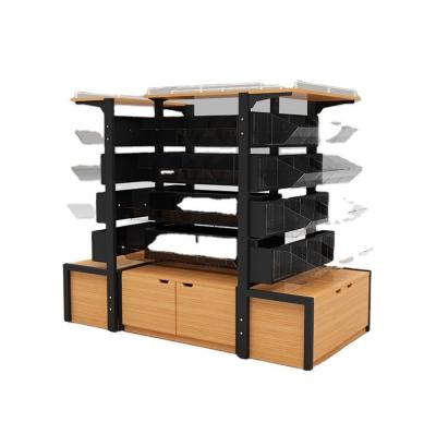 China Wooden Display Rack Optional Layer Gondola Shelving for Modern Sweets and Candy for sale
