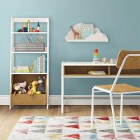 China Livingroom Furniture Children's Book Shelf with Storage Bins and Box Wooden Toy Organizer for sale
