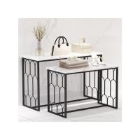 China 380kg Capacity Marble Style Laminated Wood Nesting Table Set of 2 for Store Display for sale