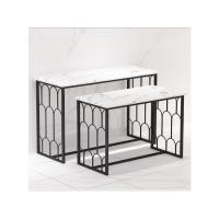 China 380kg Capacity Marble Style Laminated Wood Nesting Table Set of 2 for Store Display for sale