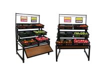 China Layered Grocery Rack for Displaying Fruits and Vegetables in High Grade Cold-rolled Sheet for sale