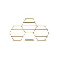 China Supermarket and Stores Wooden Hexagon Essential Oil Display Rack with Customer Colors for sale