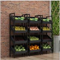 China High Grade Cold-rolled Sheet Wooden Fruit Vegetable Display Rack for Supermarket Stores for sale