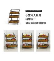 China 4 Layers Wooden Fruit Vegetable Display Rack Stand for Store Display Regular Size for sale