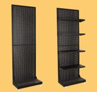 China Eco-friendly Metal Pegboard Display Rack with End Cap Hole Mesh Panel and Baskets for sale