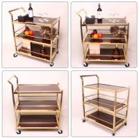 China Foods and Beverages Stainless Steel Food Serving Trolley with Customized Caster Size for sale