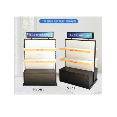 China Customized Solid Wood Cabinet Showcase Shelves for Beauty Products in Retail Stores for sale