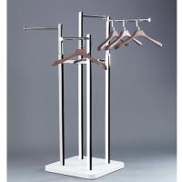 China Golden Finish 4 Way Clothing Rack for Customized Size Retail Clothing Display Stand for sale
