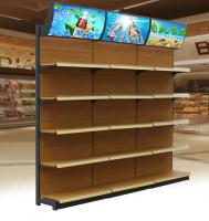 China Advertising LED Box Storage Boutique Display Shelf for Morden Style Supermarket Racks for sale