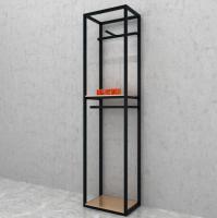 China Modern 2 Tier Steel MDF Wardrobe Clothing Garment Rack for Retail Shops and Advertising for sale