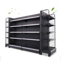 China Movable Supermarket Gondola Shelving Heavy Duty Style with Durable Powder Coated Finish for sale